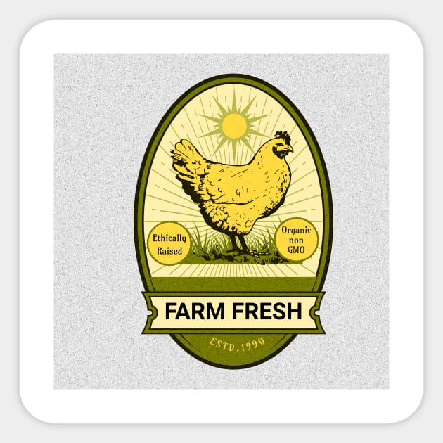 Organic Poultry Farming - Ethically Raised Non Gmo - Sticker | TeePublic