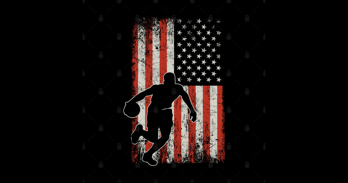 USA Flag Basketball Player - Usa Basketball - Sticker | TeePublic