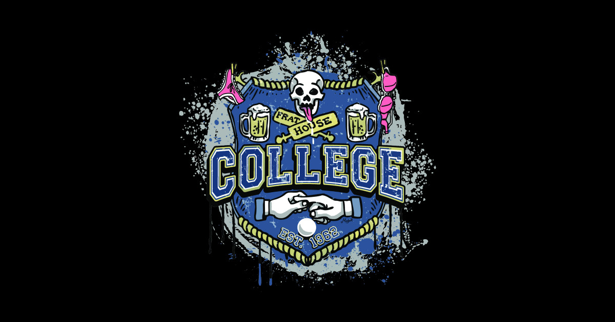 College Frat House Logo - College - Sticker | TeePublic