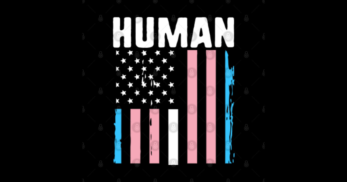 Transgender Pride Flag Human LGBT American Flag - Transgender - T-Shirt ...