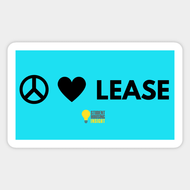 PLL- Peace, Love, & Lease - Student Housing Insight - Sticker | TeePublic