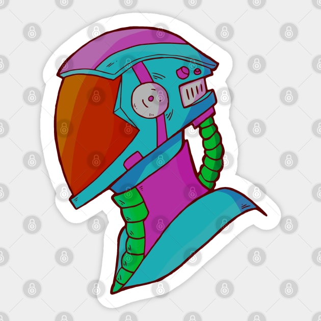 Helmet Cyberware Drawing - Cyberpunk - Sticker | TeePublic