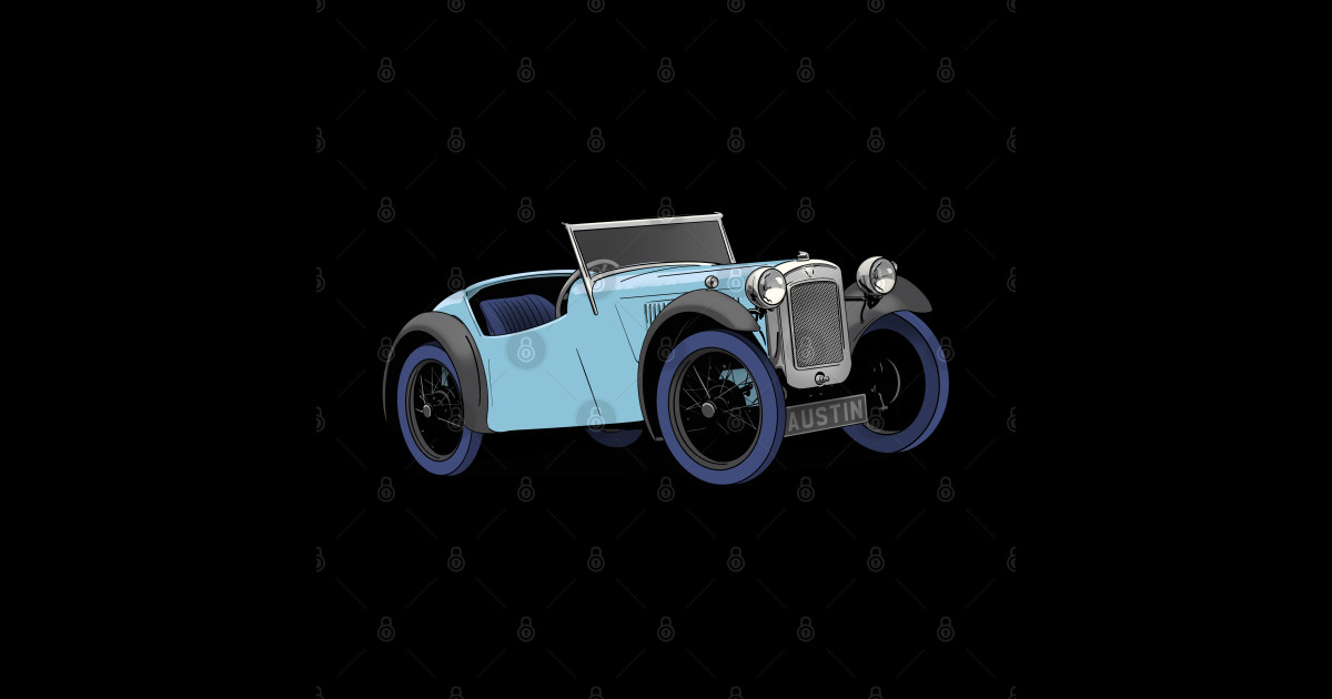 Austin Seven Car in Sky Blue - Austin Seven - Sticker | TeePublic