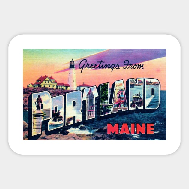 Greetings from Portland Maine - Vintage Large Letter Postcard - Vintage ...