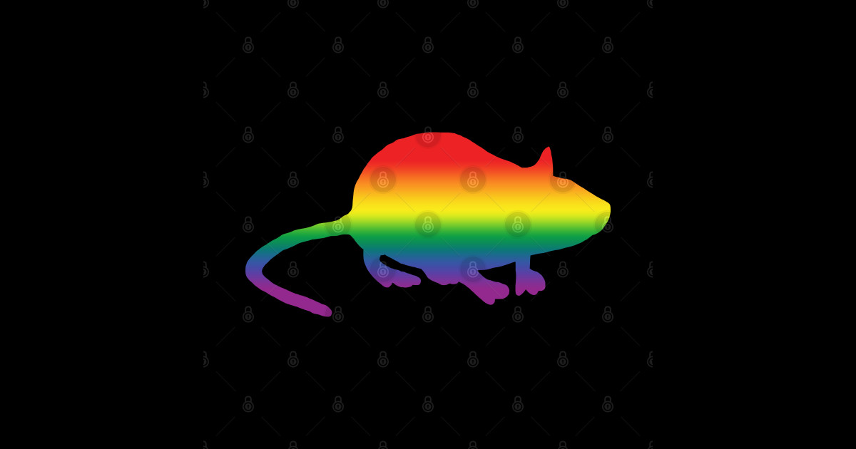 Rainbow Silhouette Rat - Rainbow - Sticker | TeePublic