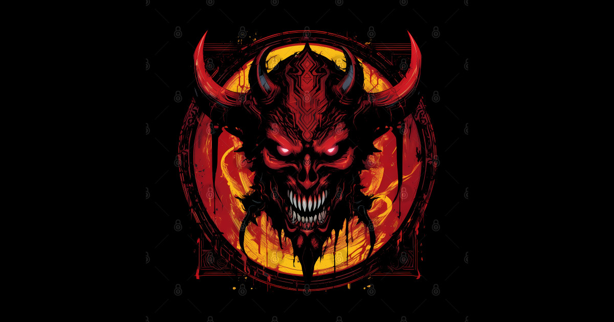 Demon Lord - Demon Head - Sticker | TeePublic
