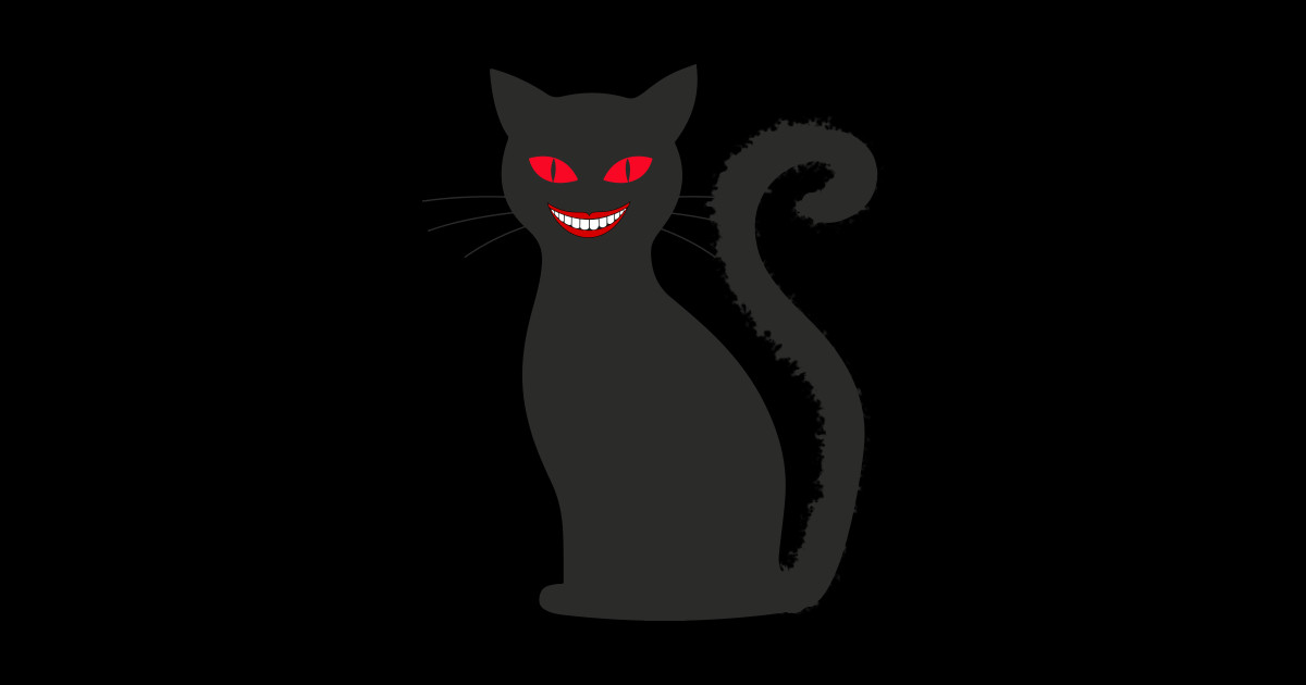Creepy Smile Demon Cat - Creepy Smile Demon Cat - Sticker | TeePublic
