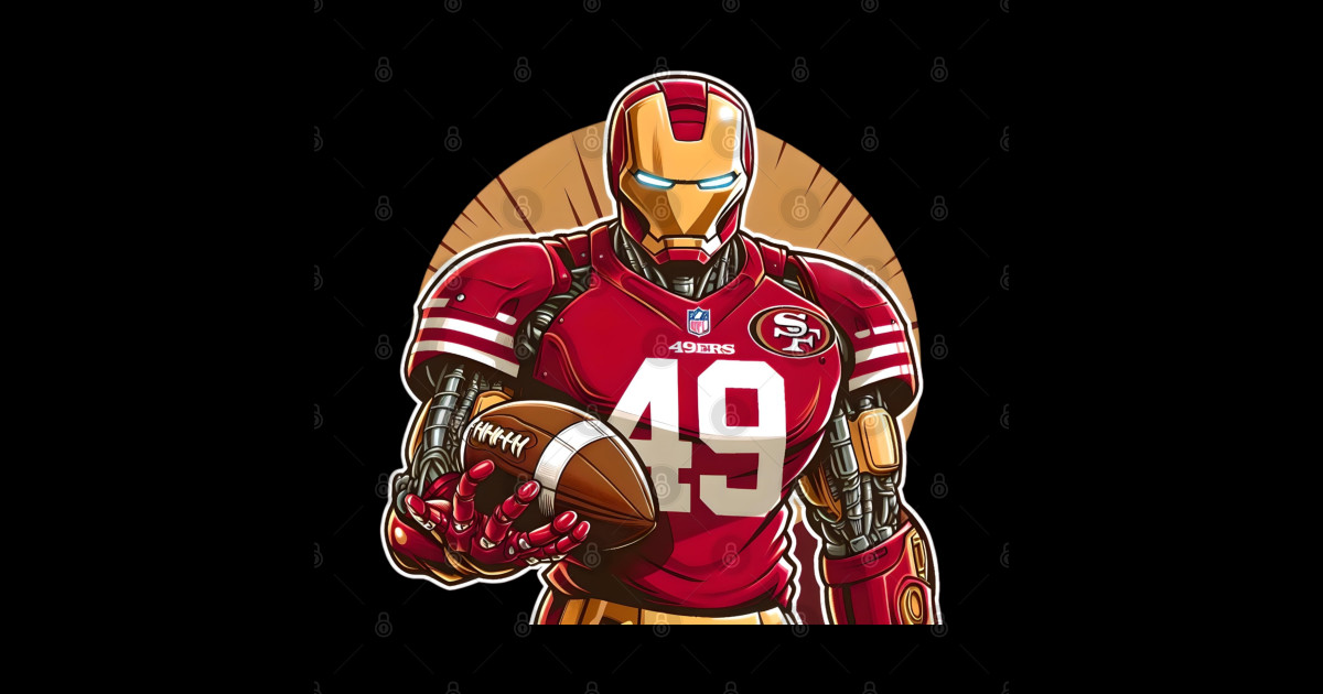 The iron 49er #2 mashup fan art - San Francisco 49ers - Sticker | TeePublic