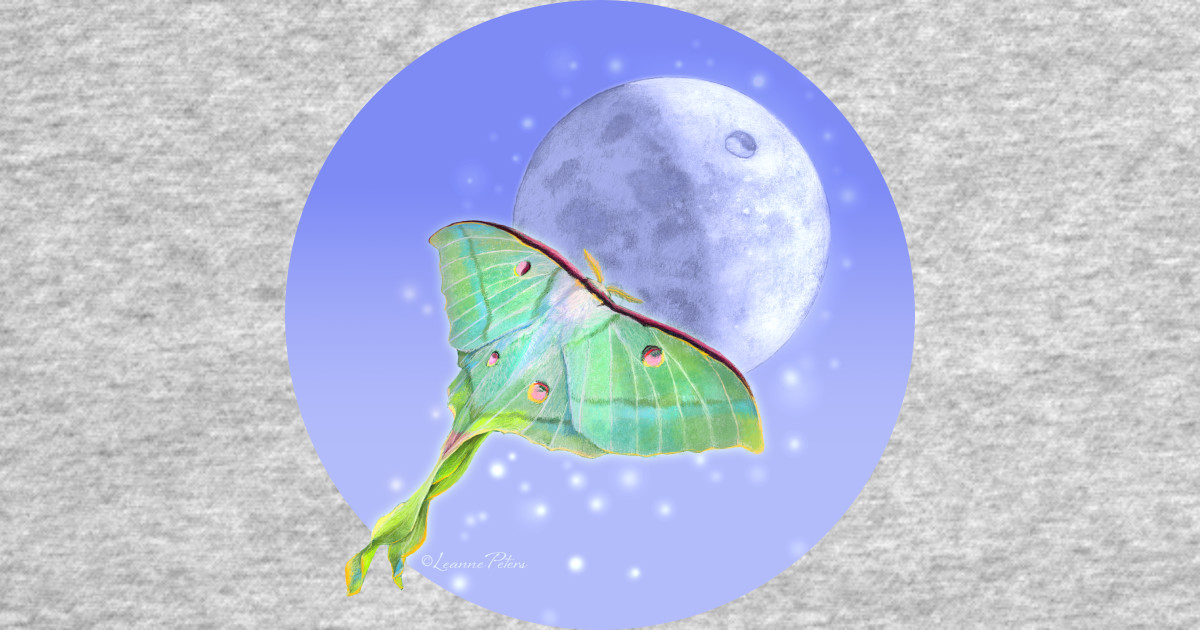 Luna Moth Moon - Luna Moth - T-Shirt | TeePublic