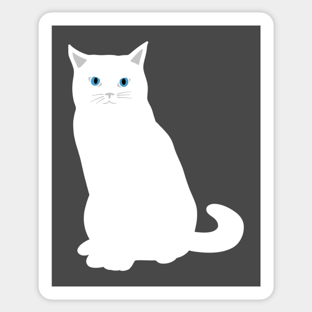 White Cat - White Cat - Sticker | TeePublic