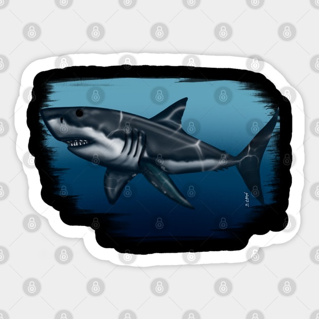 The great white shark - Shark - Sticker | TeePublic