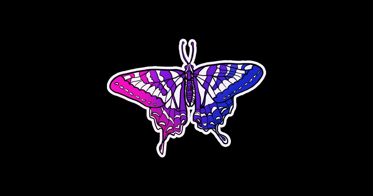 Bisexual Pride Flag Butterfly - Pride Butterfly - Sticker | TeePublic
