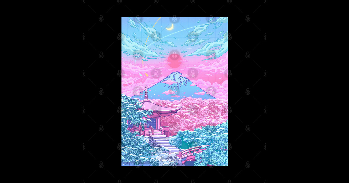 Dream Fuji - Vaporwave - Sticker | TeePublic