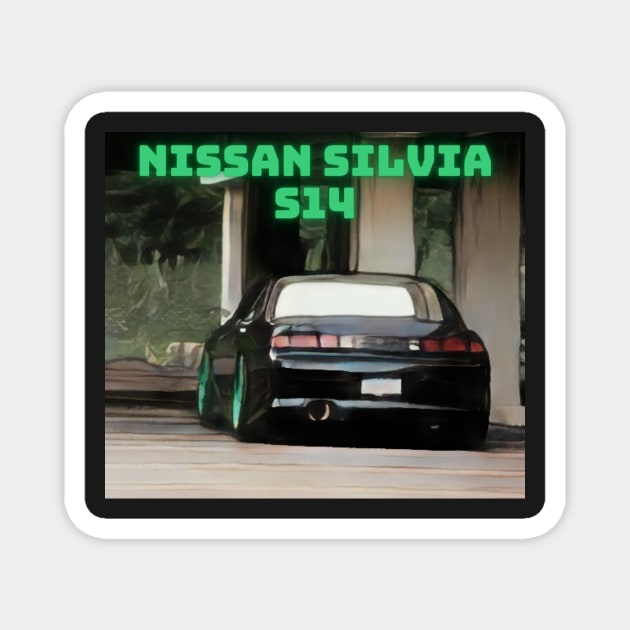 Nissan Silvia S14 - Cartoon Design - Nissan - Magnet | TeePublic