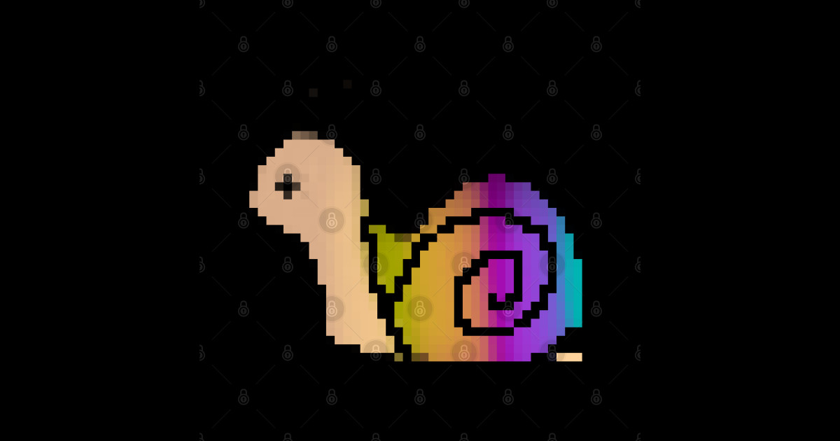snail pixel art ,2d pixel illustration - Pixelart - Sticker | TeePublic