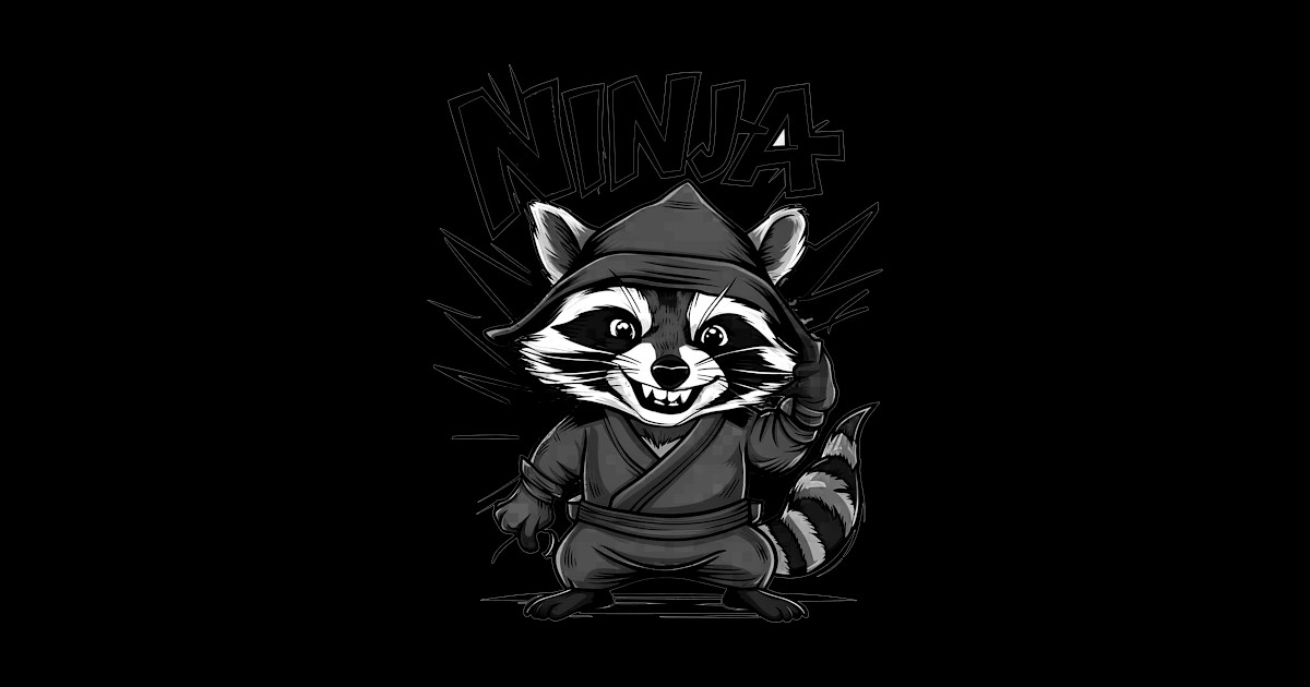 Ninja raccoon cute - Cute Animals - Posters and Art Prints | TeePublic