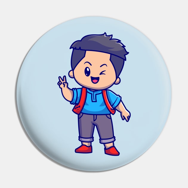 Cute Boy With Peace Sign Cartoon - Cute Boy With Peace Sign Cartoon ...