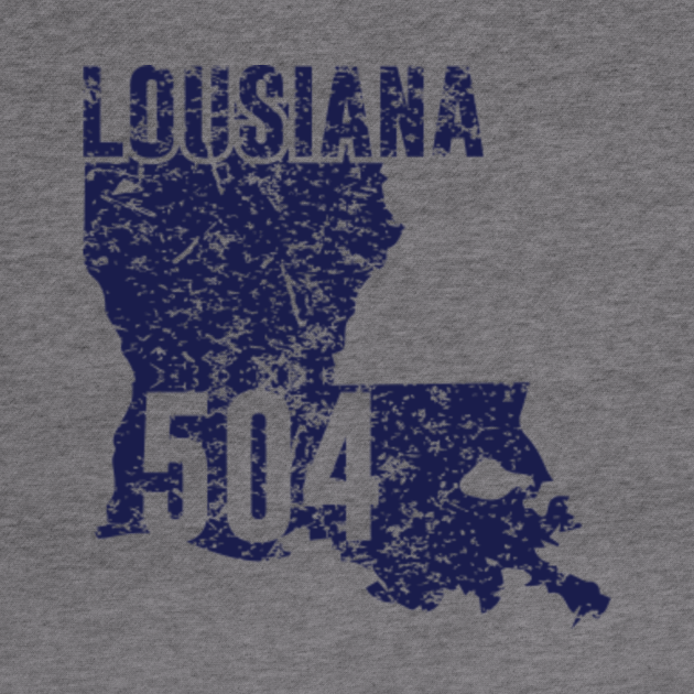 504 Area Code New Orleans Louisiana Map Retro Map - Louisiana Map ...