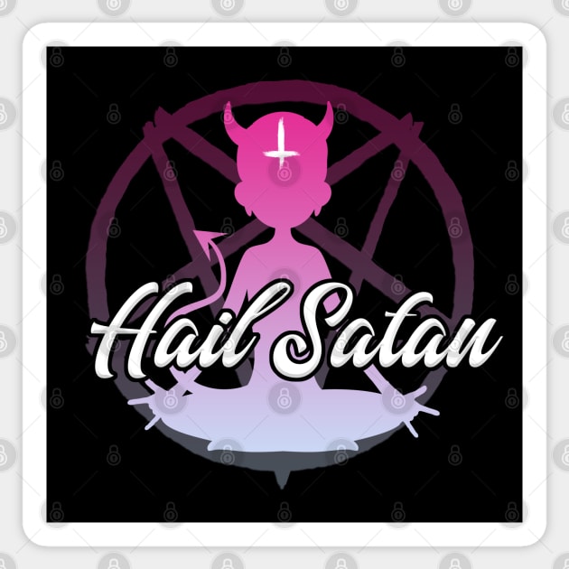 Hail Satan | Pink Yogi Print | Satanic Yoga - Satanic Yoga - Sticker ...