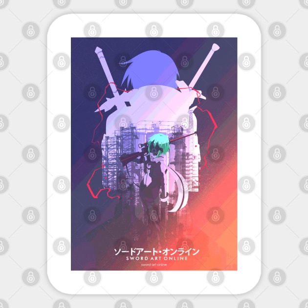 Kirito x Sinon - Sword Art Online - Sticker | TeePublic