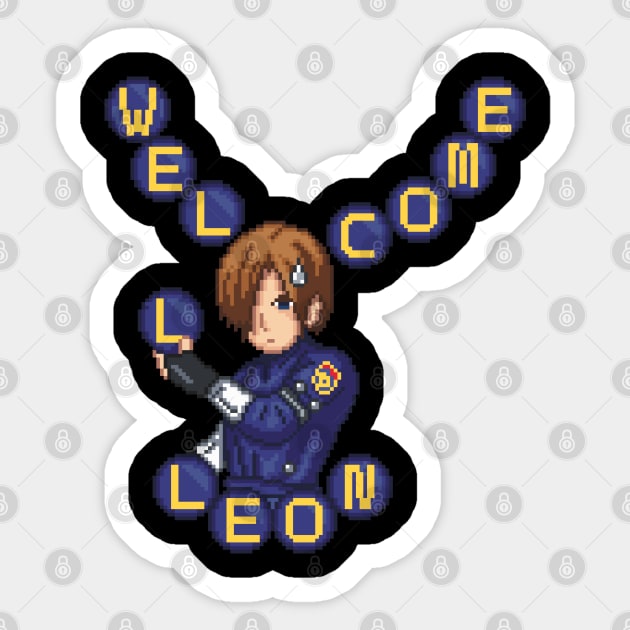 Leon Kennedy Pixel Art - Resident Evil - Sticker | TeePublic