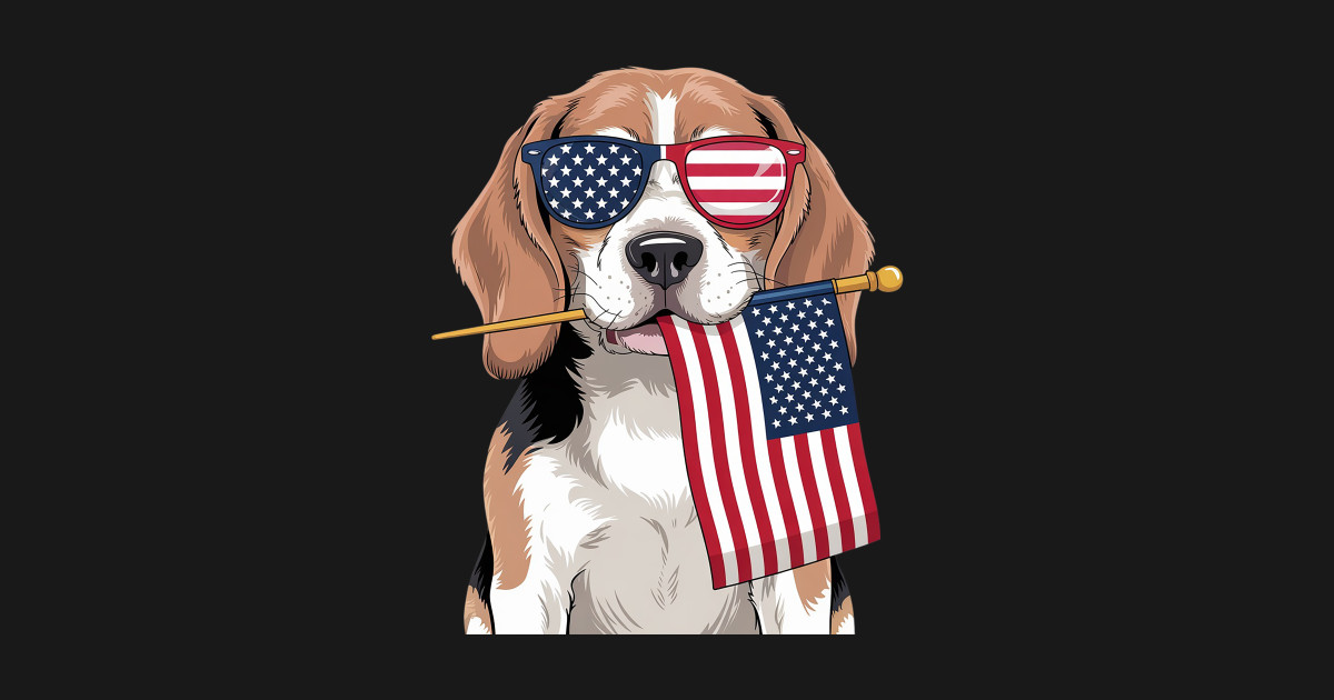 4th of July Fun American Flag Beagle Dog Lover - 4th Of July Fun ...