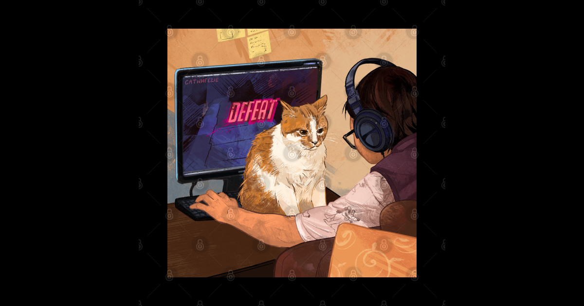 Defeat!! - Cats - Sticker | TeePublic