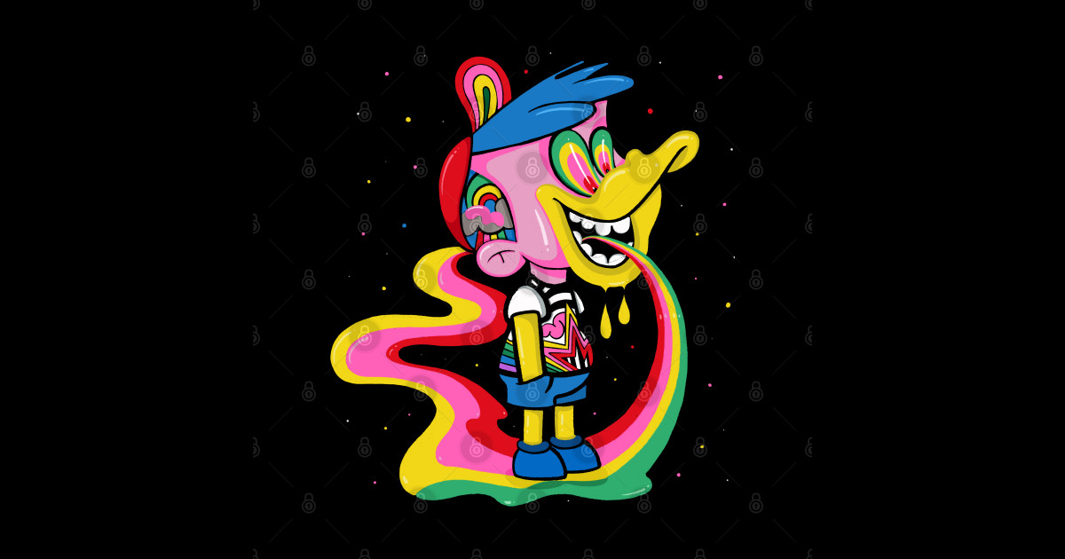 Trippy Duck Boy Cartoon - Trippy Cartoon - Sticker | TeePublic