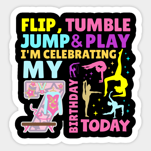 Gymnastics Girls 7th Birthday Themed Party Kids Seven Year Old ...