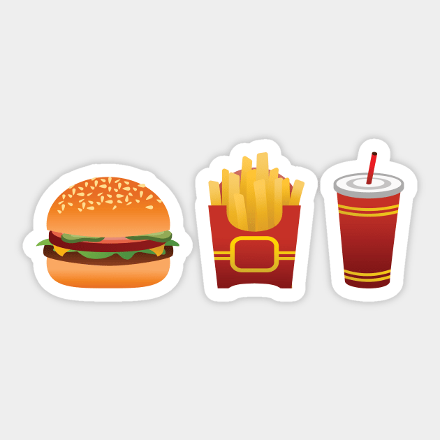 Classic Fast Food - Fast Food - Sticker | TeePublic
