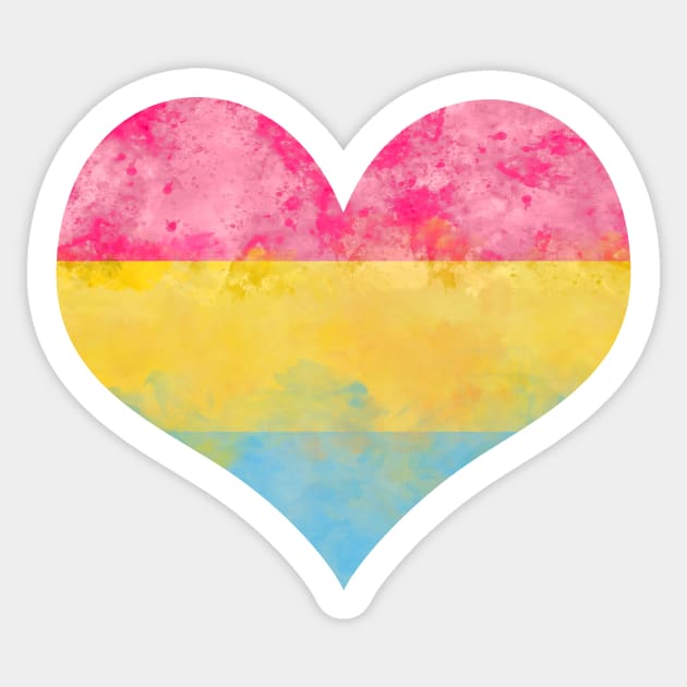 Pan Pride Heart - Watercolor - Pansexual - Sticker | TeePublic