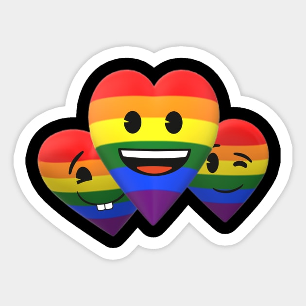 emoji Rainbow Hearts - Emoji Company - Sticker | TeePublic
