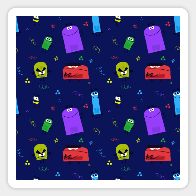 Storybots- netflix pattern - Storybots - Sticker | TeePublic