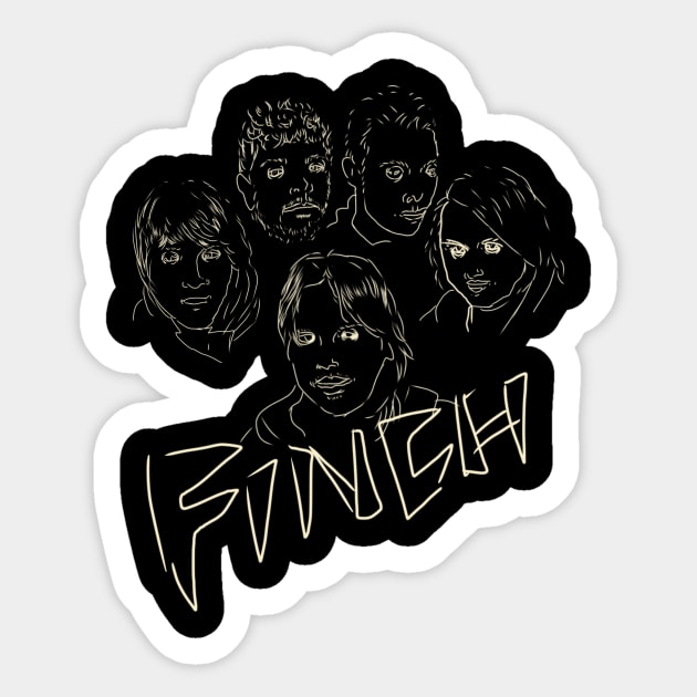 Finch//band silouette - Rock Band - Sticker | TeePublic