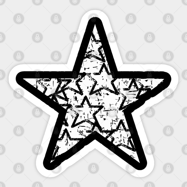 Big White Distressed Star - Stars Pattern - Sticker | TeePublic