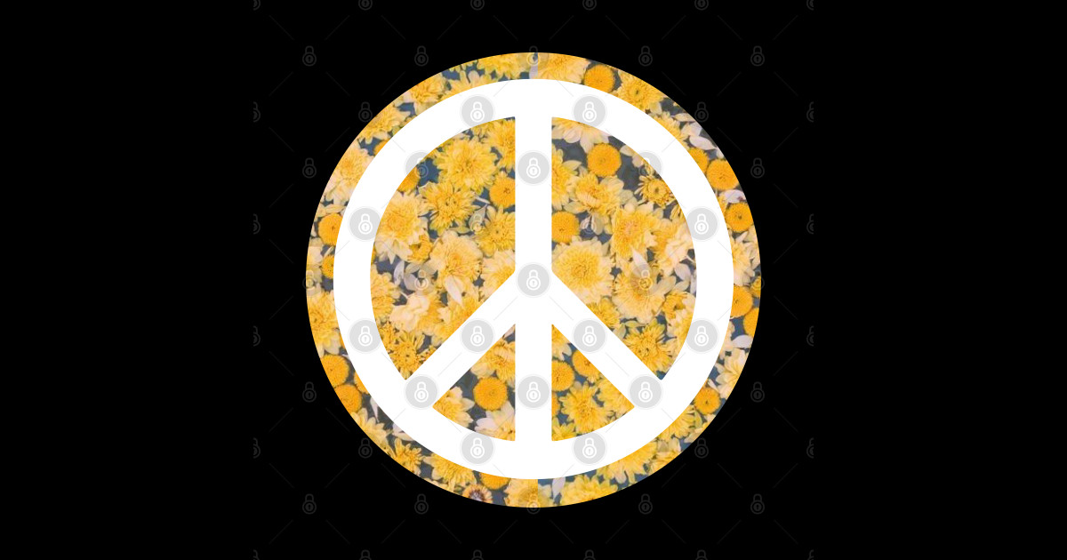 Sunflower Peace Sign - Peace Sign - Sticker | TeePublic