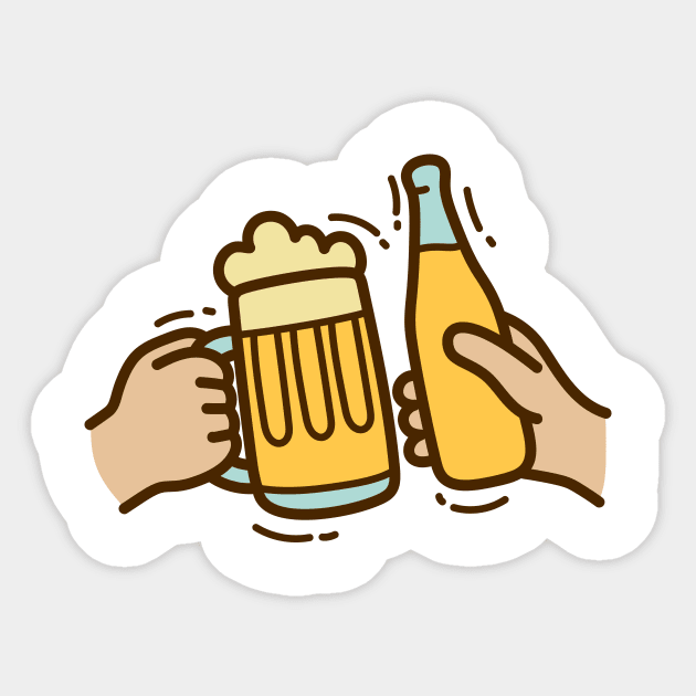 Beer Drink Cheer - Beer Drinker - Sticker | TeePublic