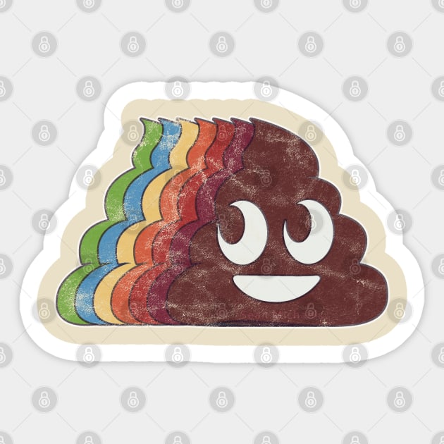 Retro style poop emoji - Poop Emoji - Sticker | TeePublic