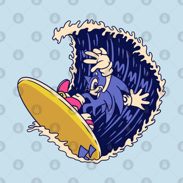Sonic the Hedgehog Surfing - Sonic The Hedgehog Surfing - T-Shirt ...