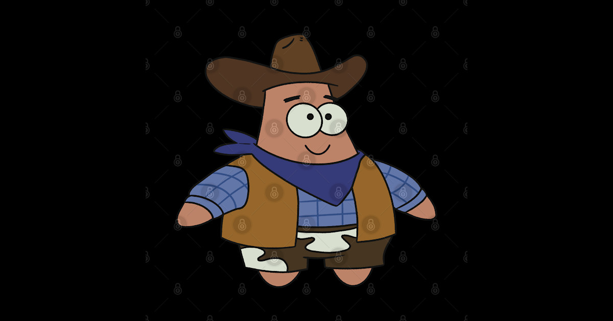 Cowboy Patrick - Spongebob - Sticker | TeePublic