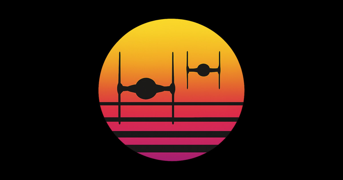 Retro Space Sunset | Sci-Fi Fighter Design - Retro Sunset - Posters and ...