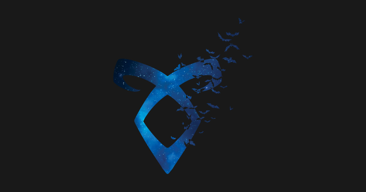Shadowhunters rune - Angelic power rune with bats (blue galaxy) - gift ...