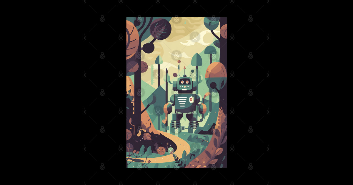 Vibrant Abstract Robot Art - Unique Sci-fi Design - Retro Robots ...