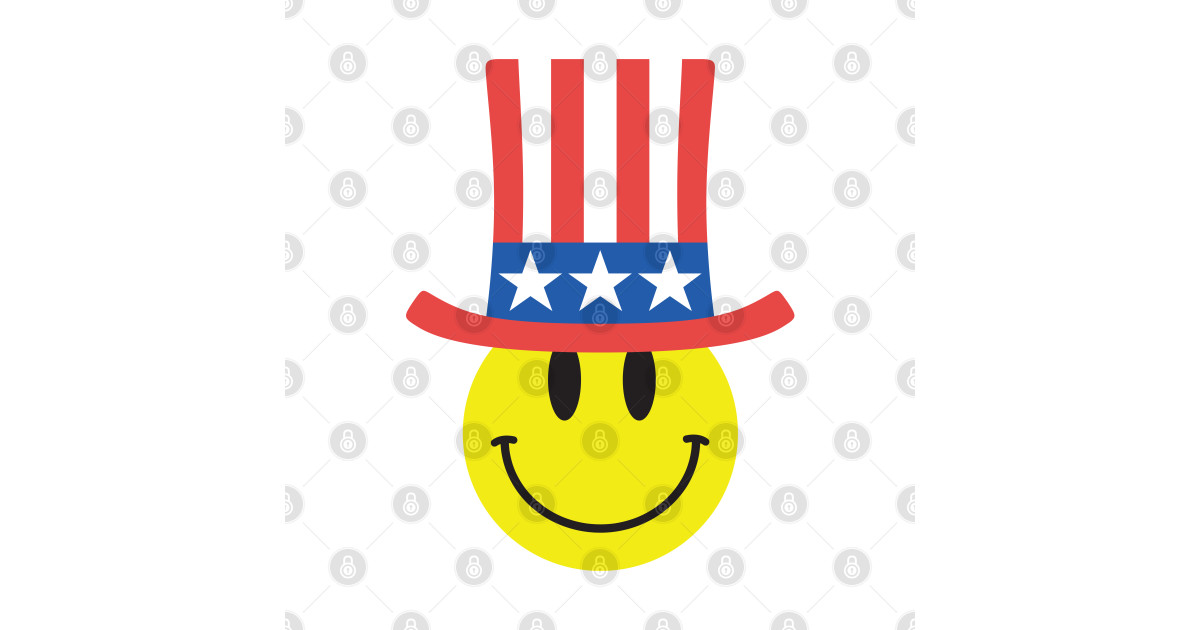 Happy Face Emoji Uncle Sam - Emoji - T-Shirt | TeePublic