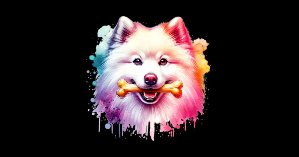 Watercolor Japanese Spitz Dog - Japanese Spitz - Sticker | TeePublic