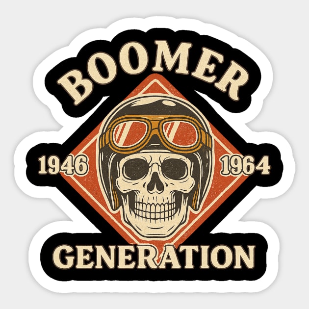 Boomer Generation Skull – Vintage Biker Helmet 1946–1964 Tee - Boomer ...