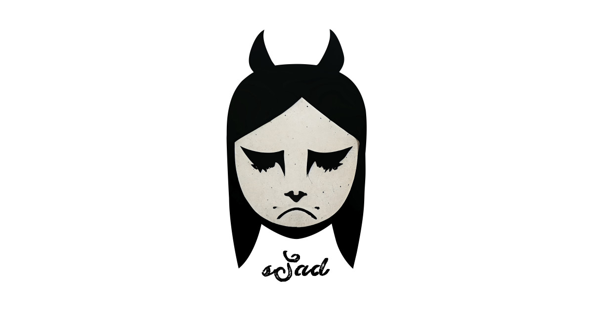 Sad devil girl - Sad Girls - T-Shirt | TeePublic
