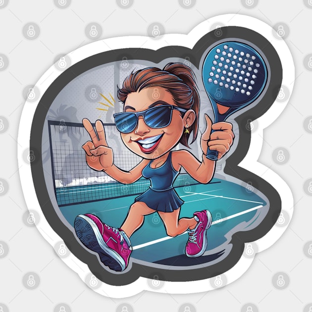 Padel tennis illustration - Padel Design - Sticker | TeePublic