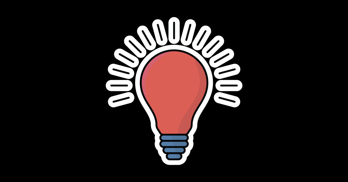 Creative idea sticker design vector logo concept illustration. Lightbulb sticker logo icon ...
