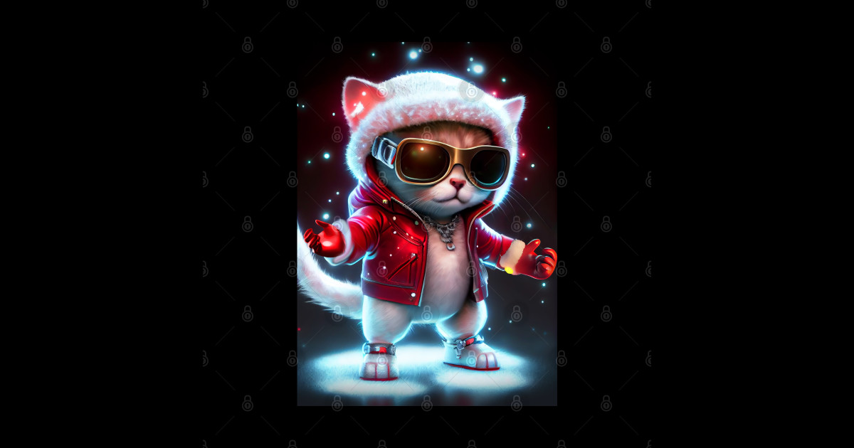 Cute Cosmic Cat - Anime Art design - Cute Cat - Sticker | TeePublic